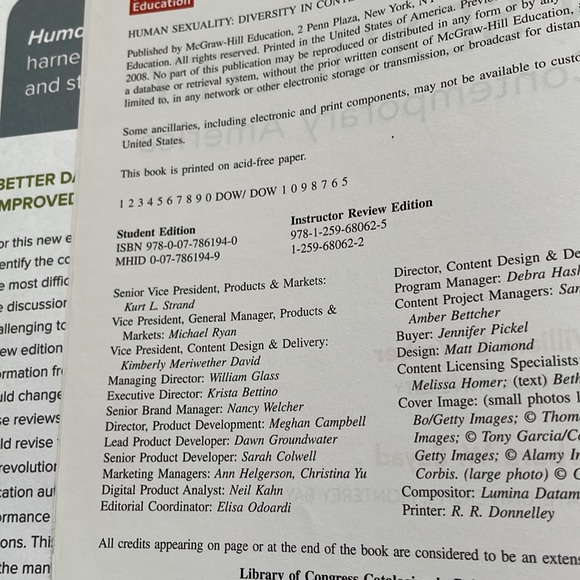 McGraw Hill | Other | Human Sexuality Diversity In Contemporary America ...